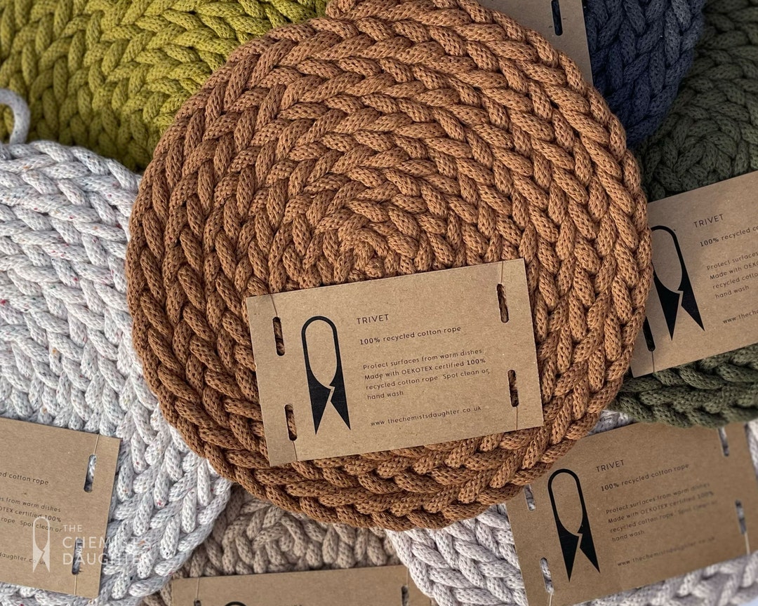 Arkose Rope Trivet | Recycled Cotton Trivet | Pot Stand - Etsy