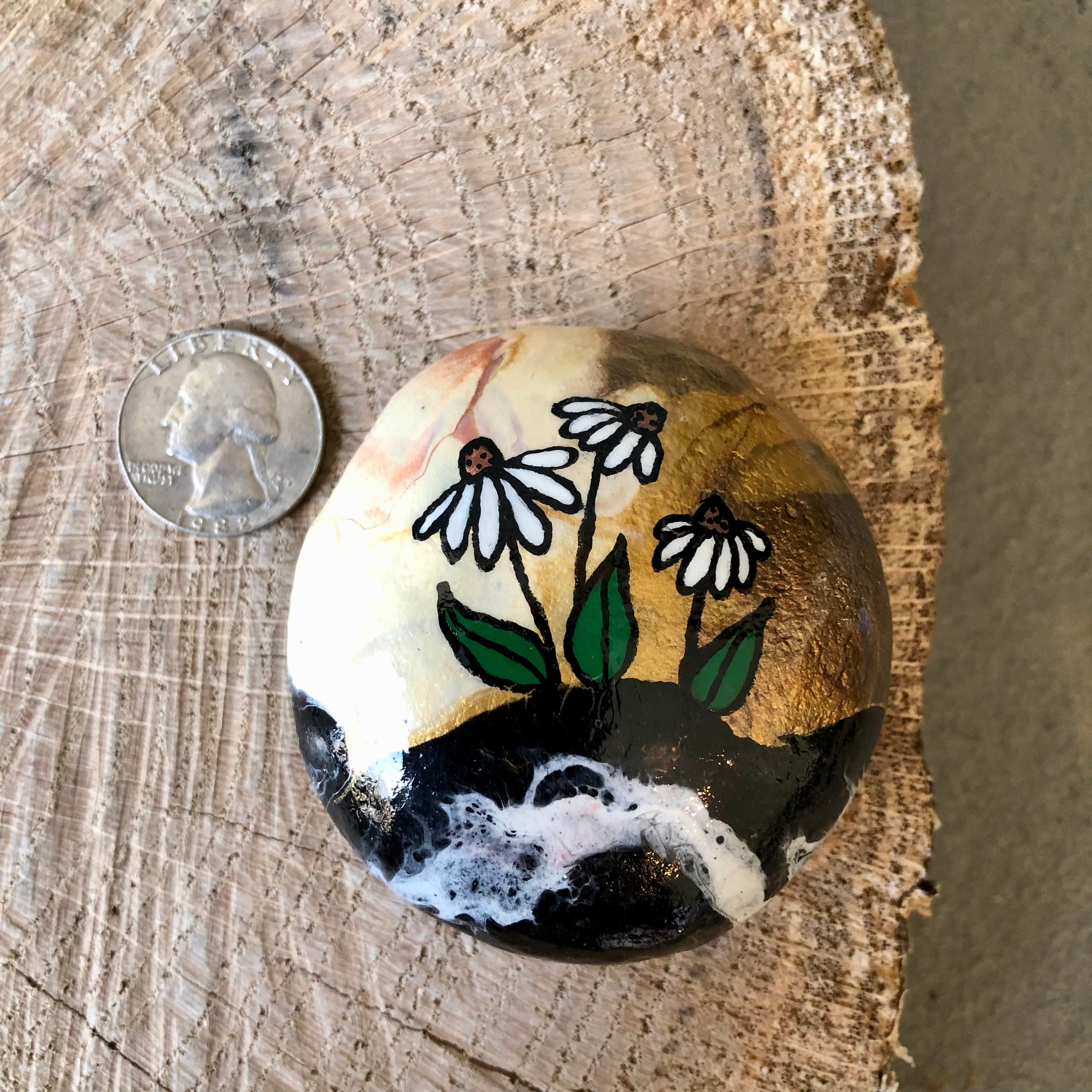Hand Painted Rocks Sold Individually. Flower Painted Rocks for Home ...