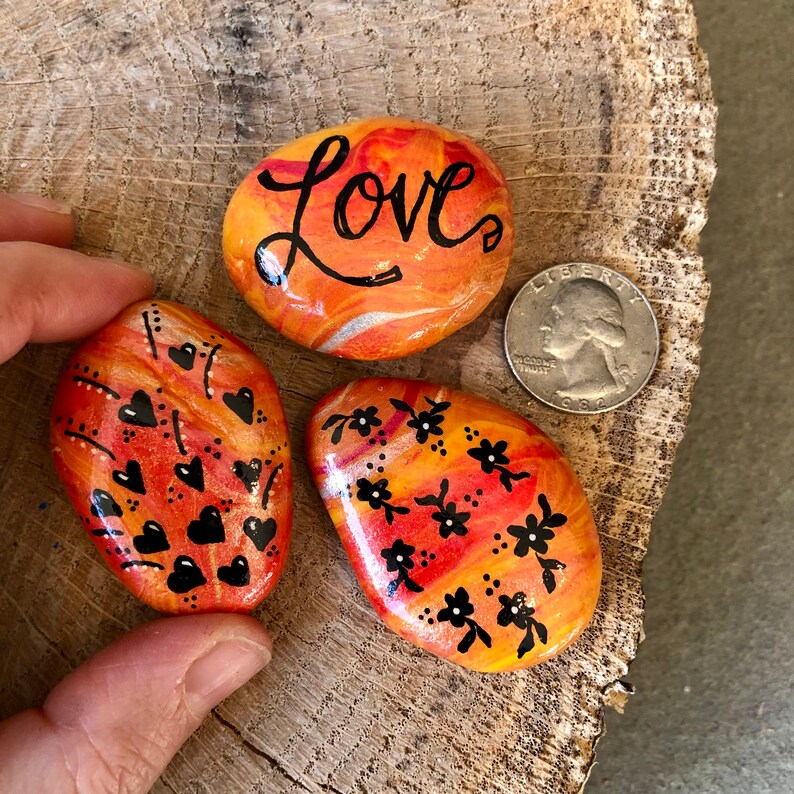 Hand Painted Rocks, Assorted Selection of Painted Stones, Sold as ...