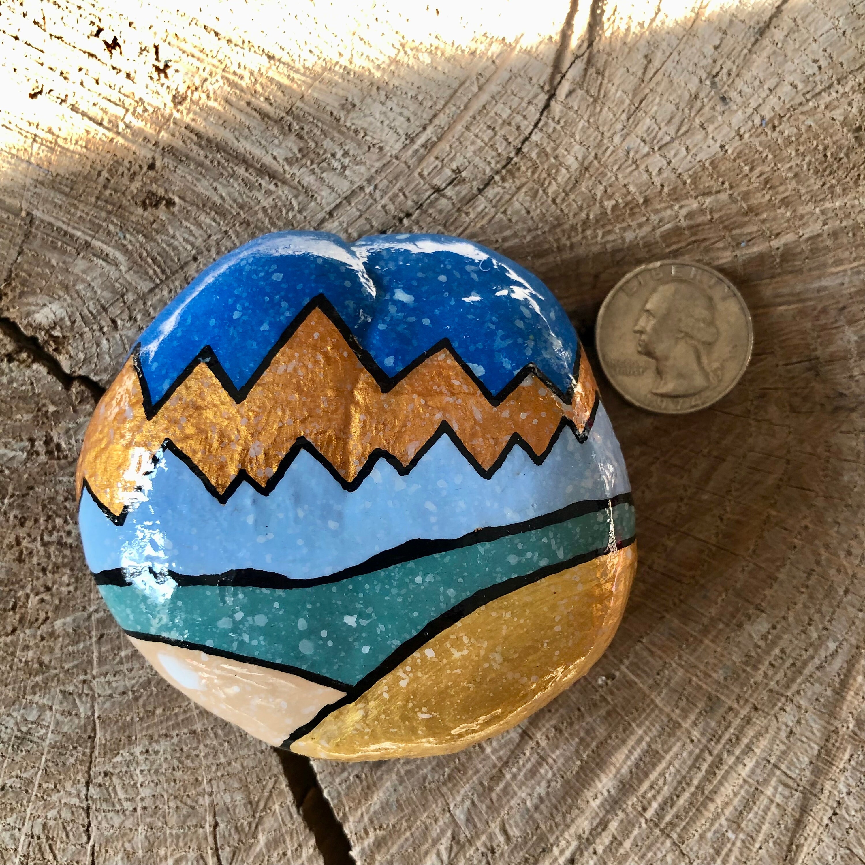 Hand Painted Rocks, Mountain Painted Rocks Sold Individually. Mountain ...