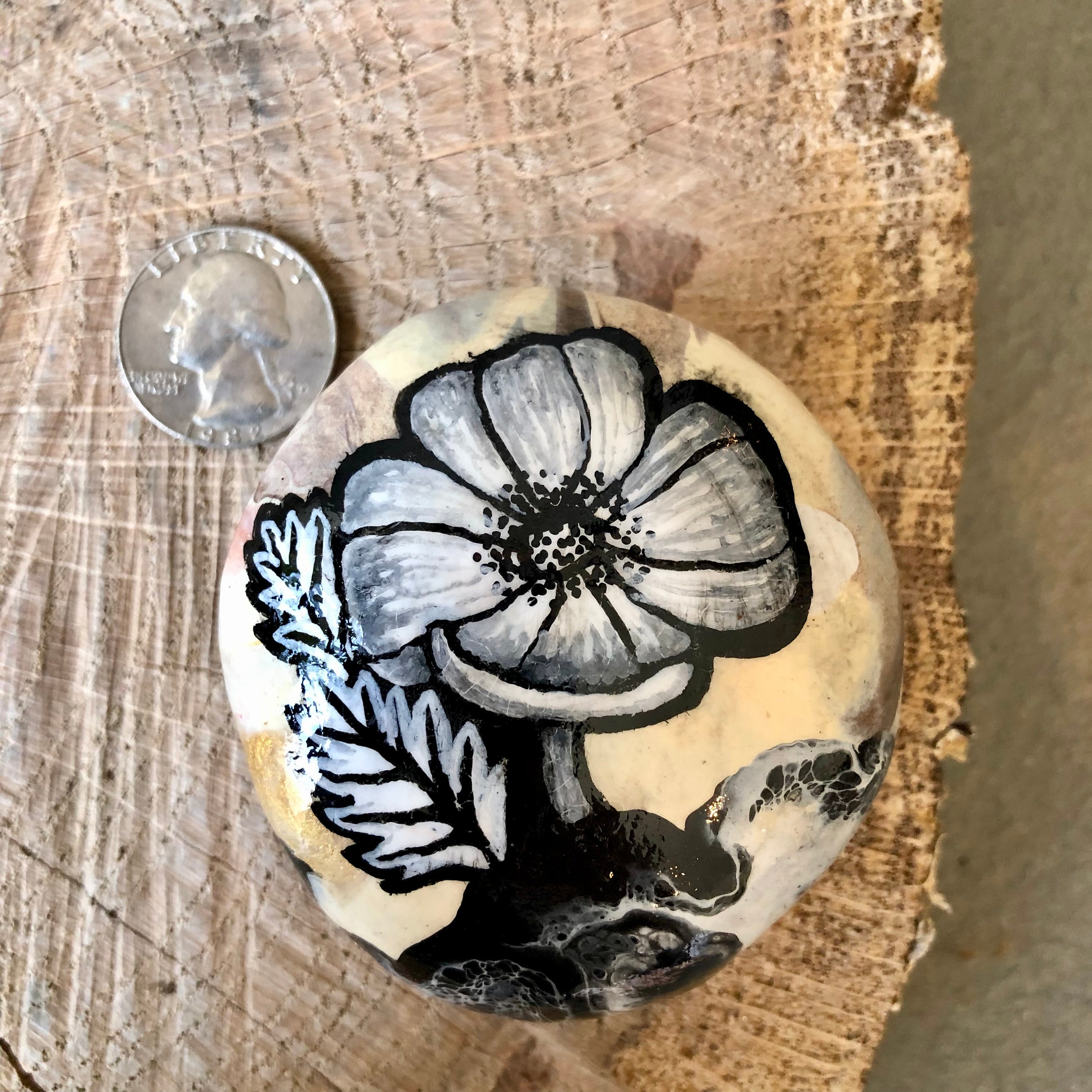 Hand Painted Rocks Sold Individually. Flower Painted Rocks for Home ...