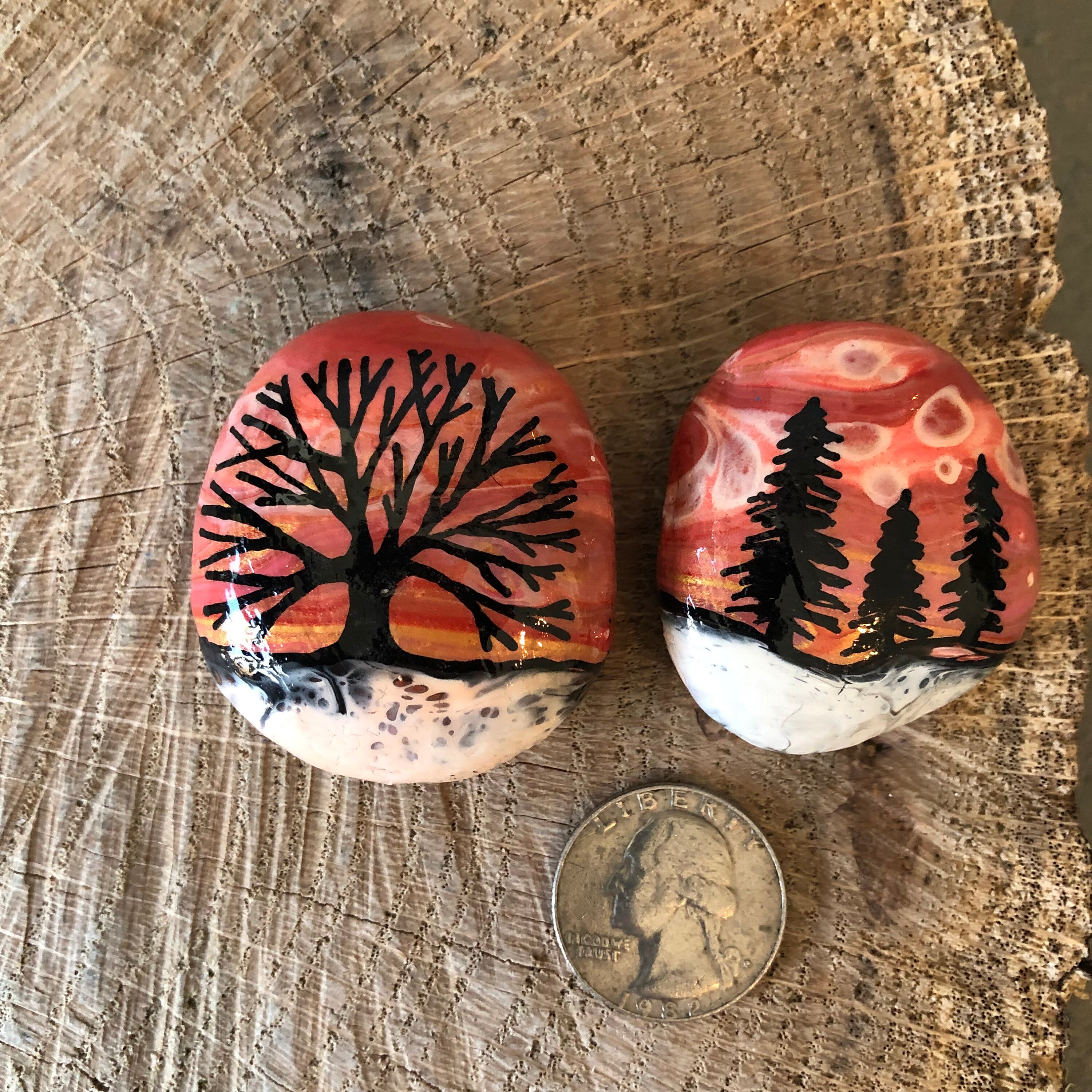 Small Hand Painted Rocks. Original Nature Inspired Artwork - Etsy