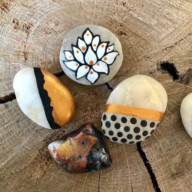Lotus Painted Rocks: Lotus Flower Handmade Gift Handmade Lotus Gifts ...
