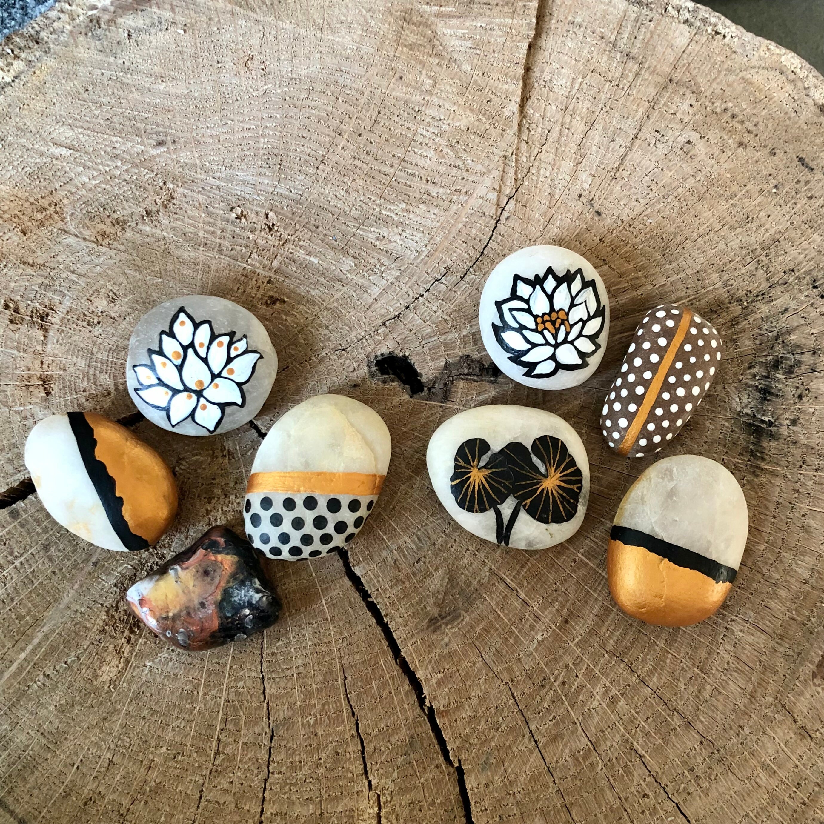 Lotus Painted Rocks: Lotus Flower Handmade Gift Handmade Lotus Gifts ...