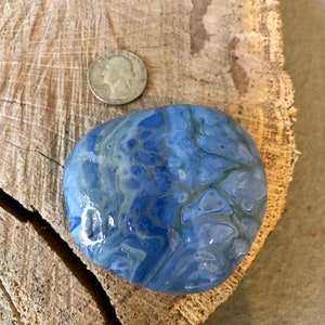Paint Poured Rocks. Painted Rocks, Blue Decorative Rocks in Assorted ...