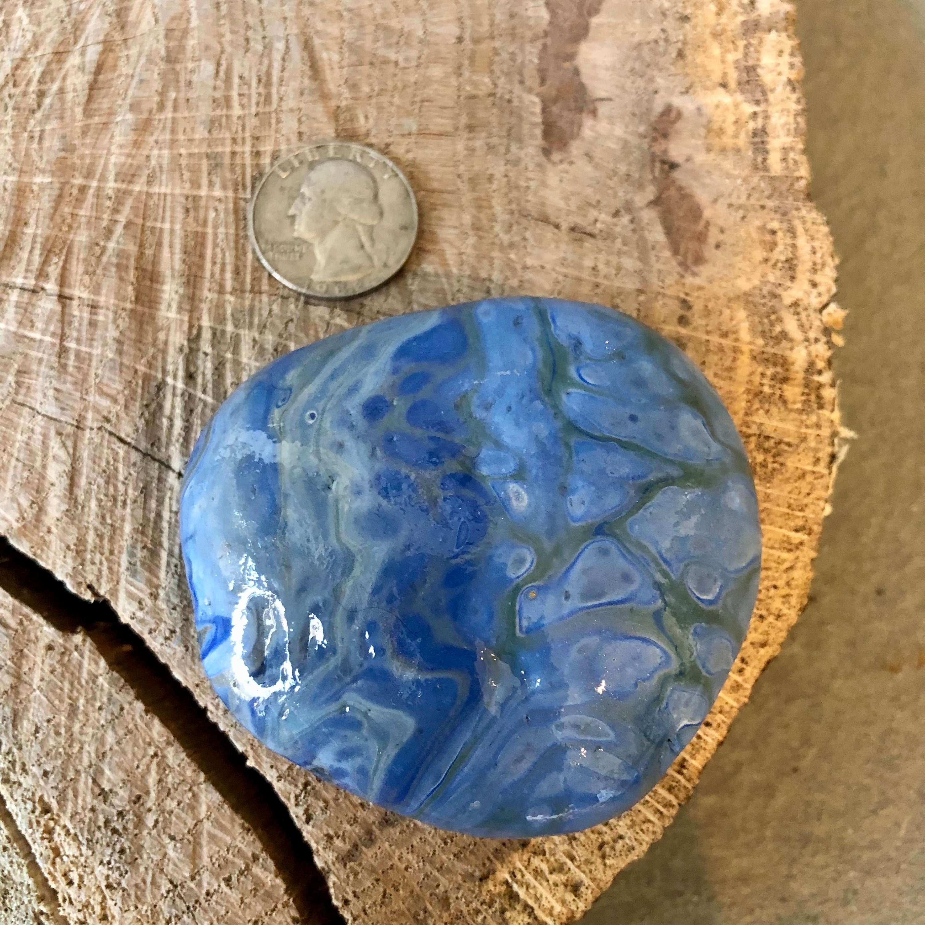 Paint Poured Rocks. Painted Rocks, Blue Decorative Rocks in Assorted ...
