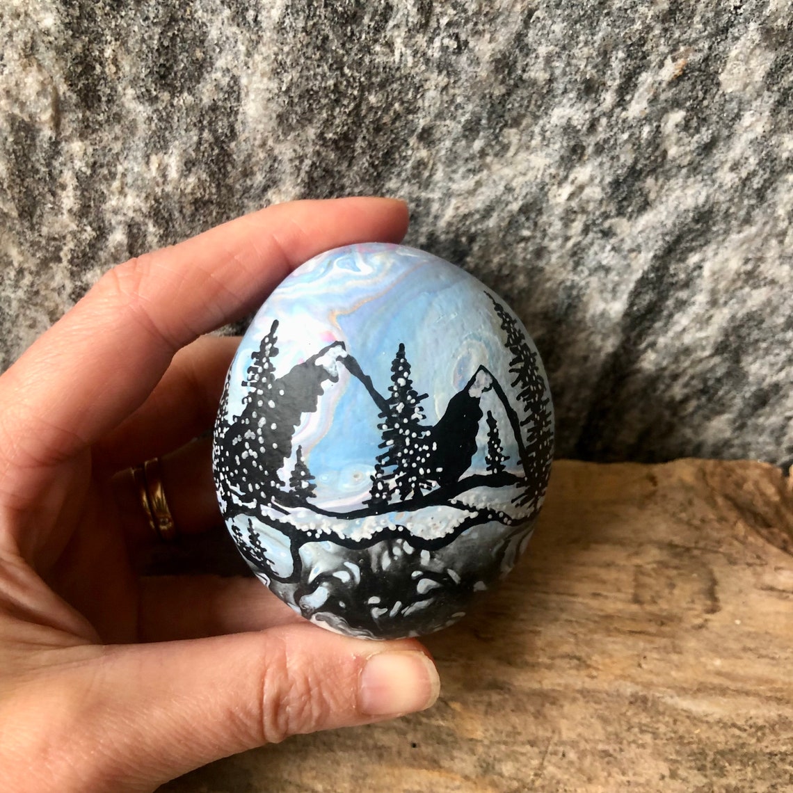 Hand Painted Rocks Outdoors Lover Gift Mountain Home Decor - Etsy