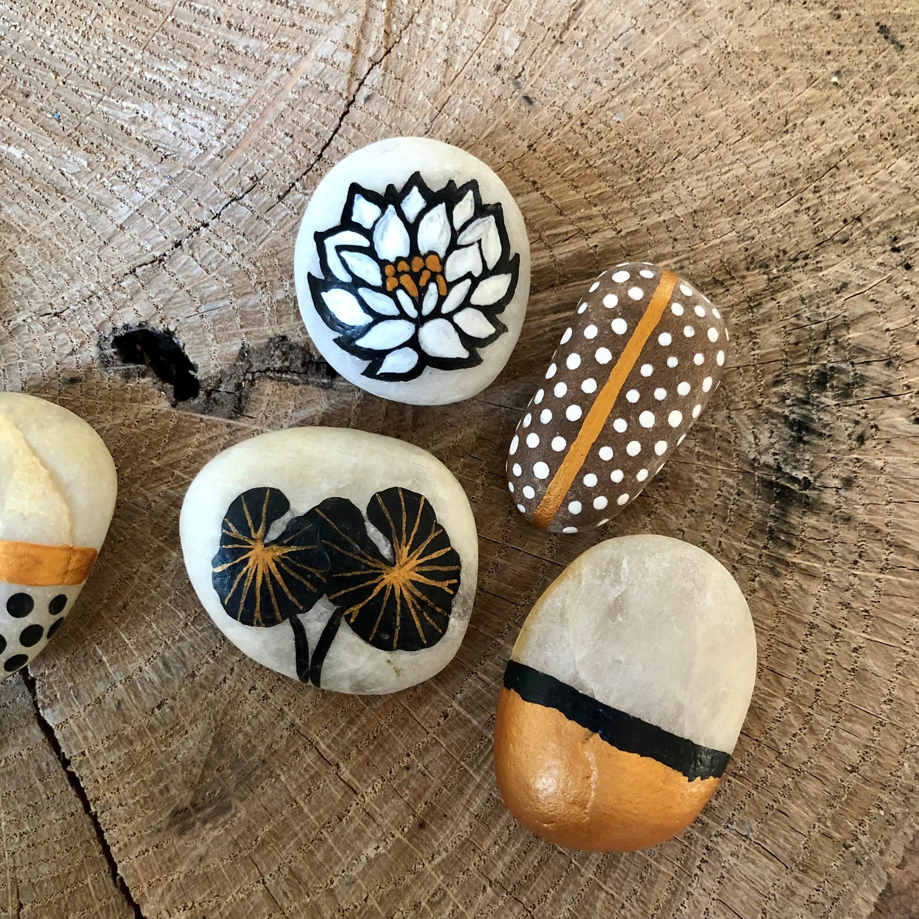 Lotus Painted Rocks: Lotus Flower Handmade Gift Handmade Lotus Gifts ...