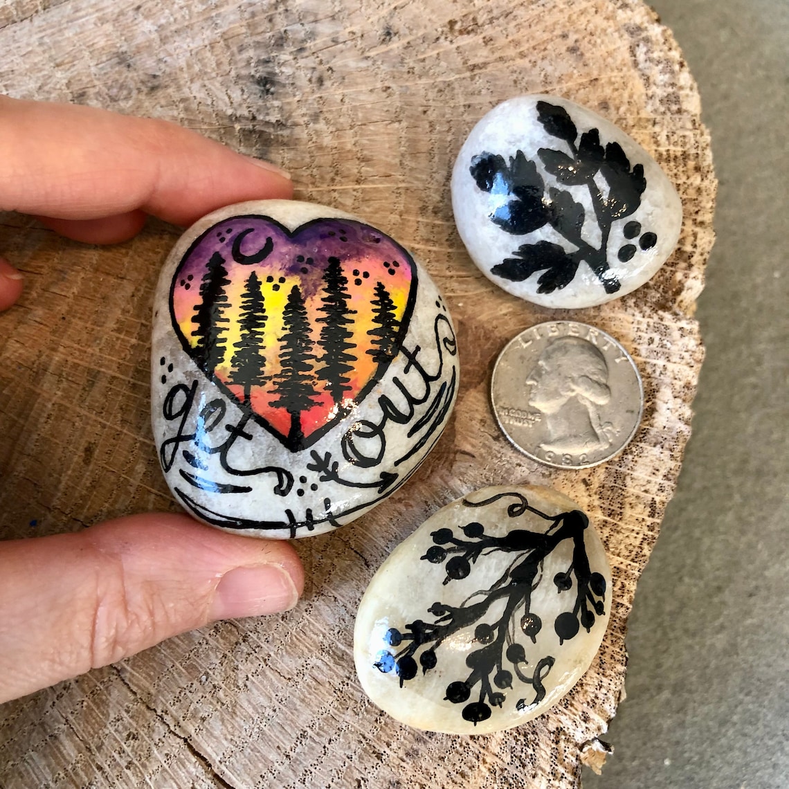 Hand Painted Rocks, Assorted Selection of Painted Stones, Sold as ...