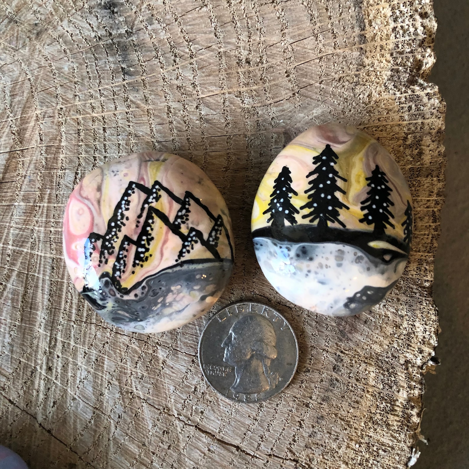 Small Hand Painted Rocks. Original, Nature Inspired Artwork for Home ...