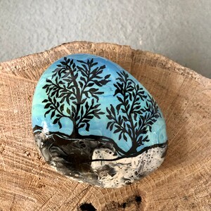 Large Hand Painted Rocks, Nature Inspired Original Art for Home ...