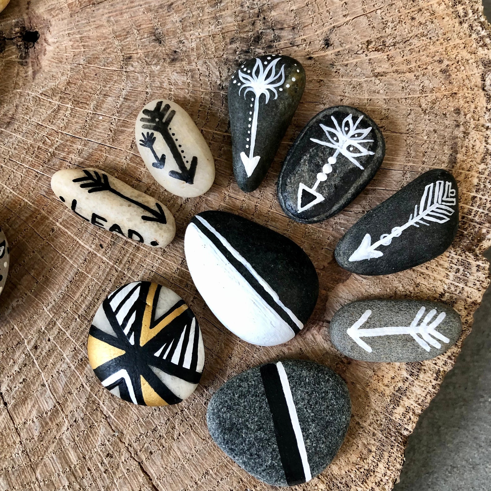 Assorted Hand Painted Rocks for Home Decor, Nature Inspired Art ...