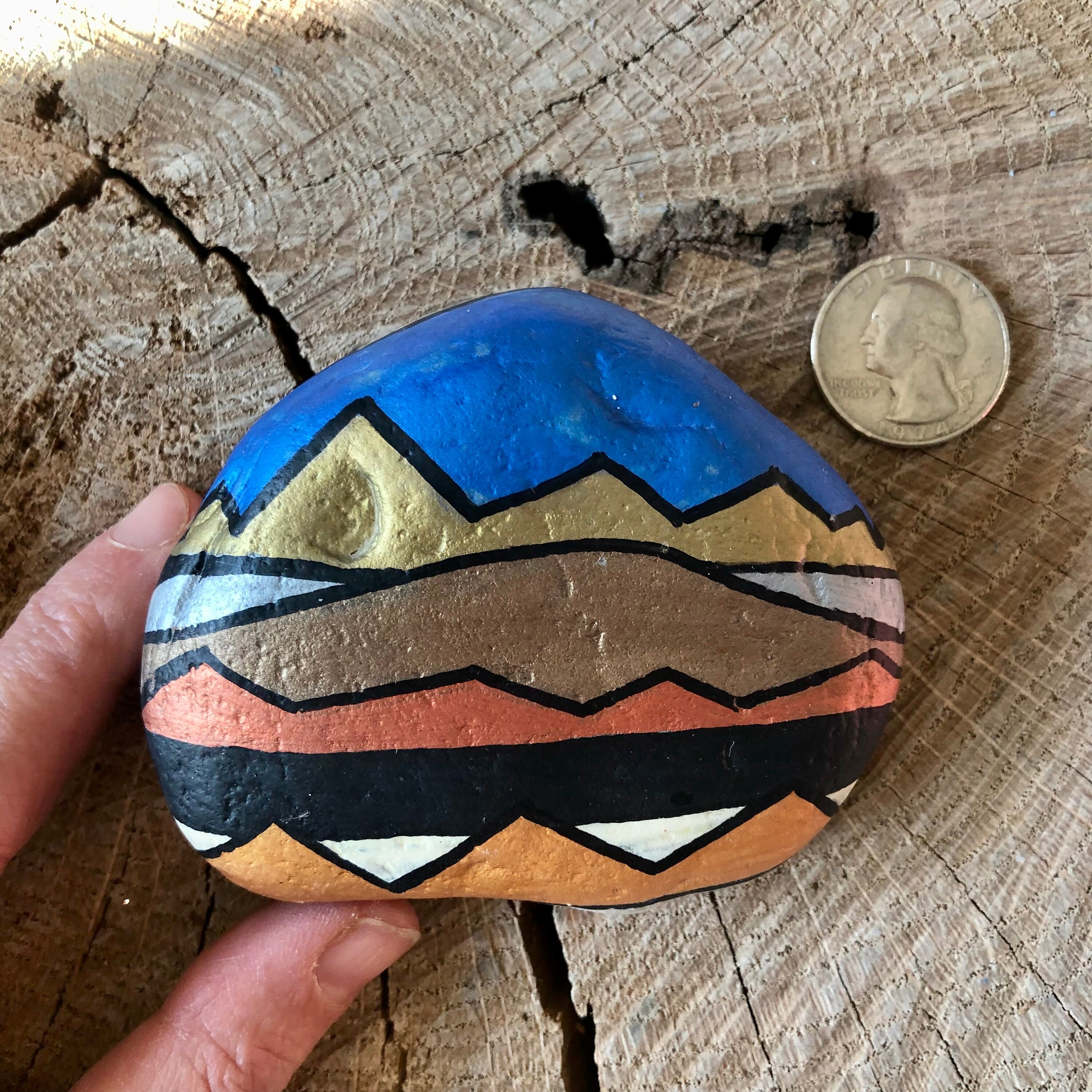 Hand Painted Rocks, Mountain Painted Rocks Sold Individually. Mountain ...