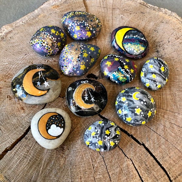 Stars Painted Rock - Etsy