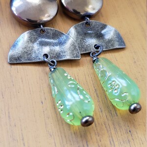 Aztec Lime Earrings Ancient Mexican Earrings W/ Brass Coin and ...