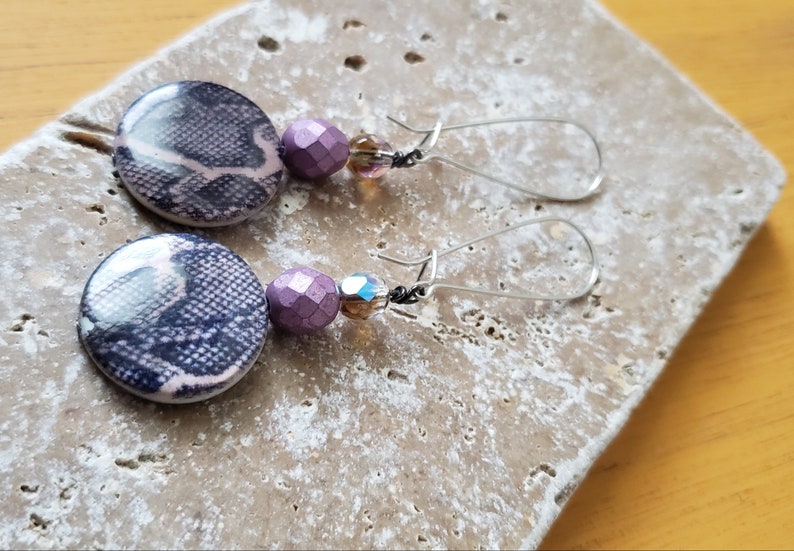 Violet Snake Skin Violet and Black MOP Animal Print Snake - Etsy