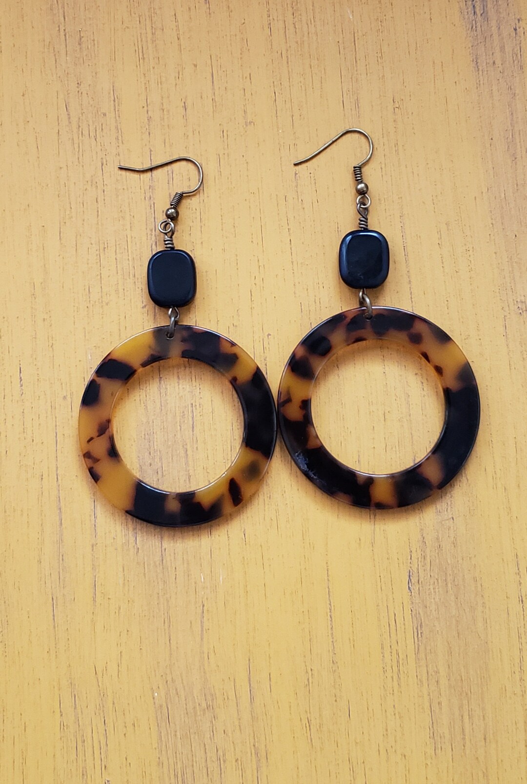 Circle Tortoise Shell Earrings Circular Tortoise Shell - Etsy