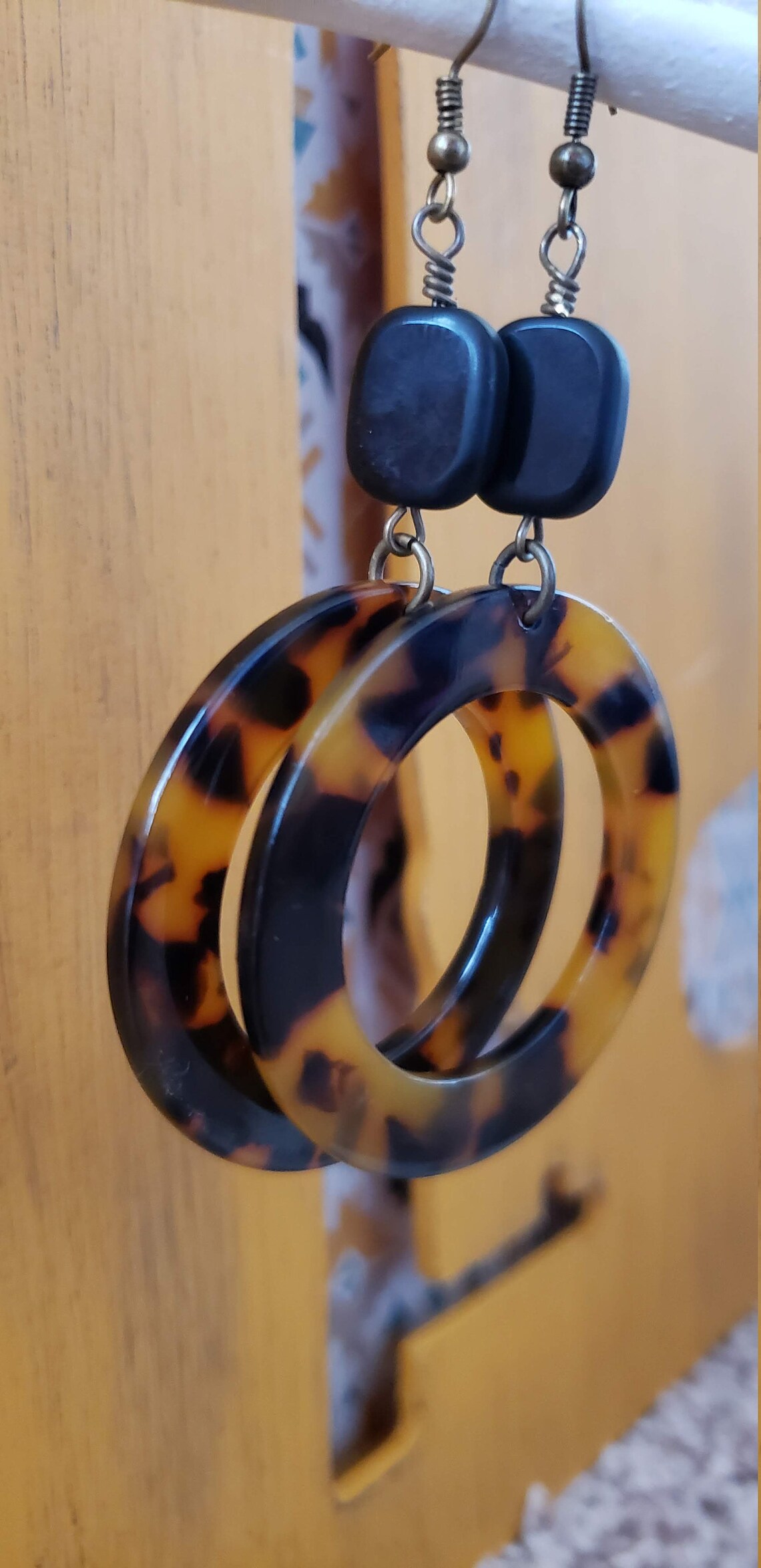 Circle Tortoise Shell Earrings Circular Tortoise Shell - Etsy