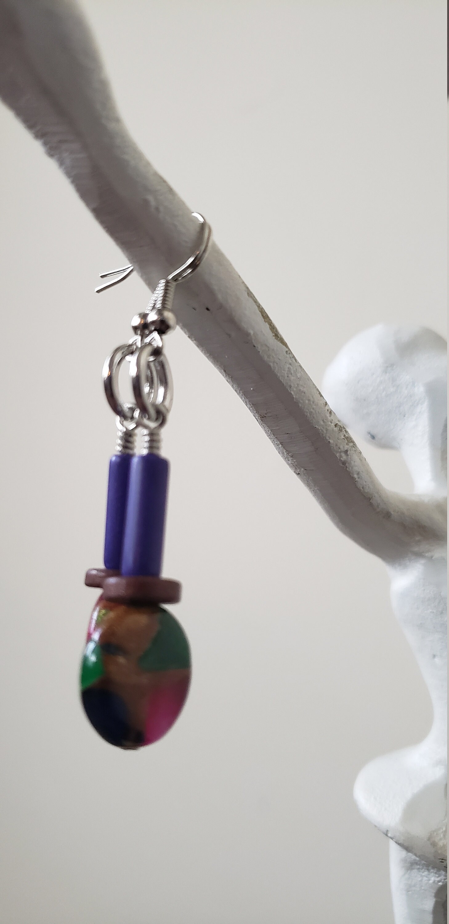 Vibrant Cobblestone Earrings Ruby Sapphire and Emerald | Etsy