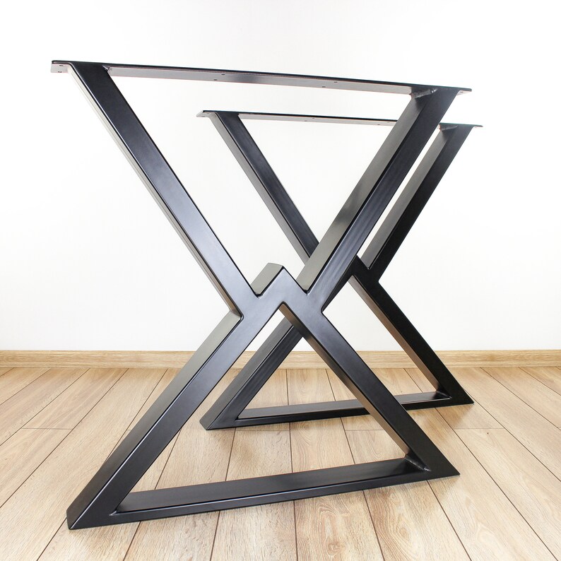 Diamond Metal Table Legs Set of 2 Industrial Steel Table - Etsy