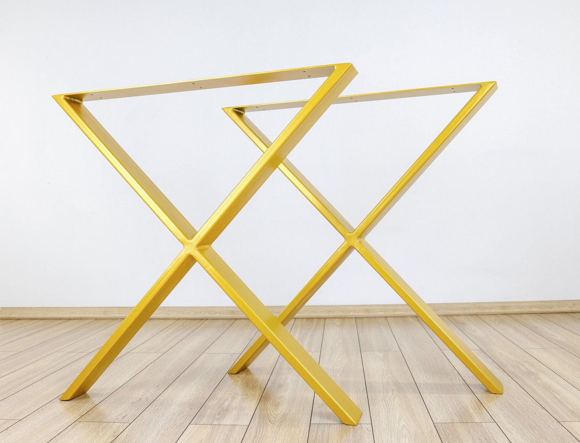 X Shape Steel Table Legs set of 2 Handamde Metal Table - Etsy