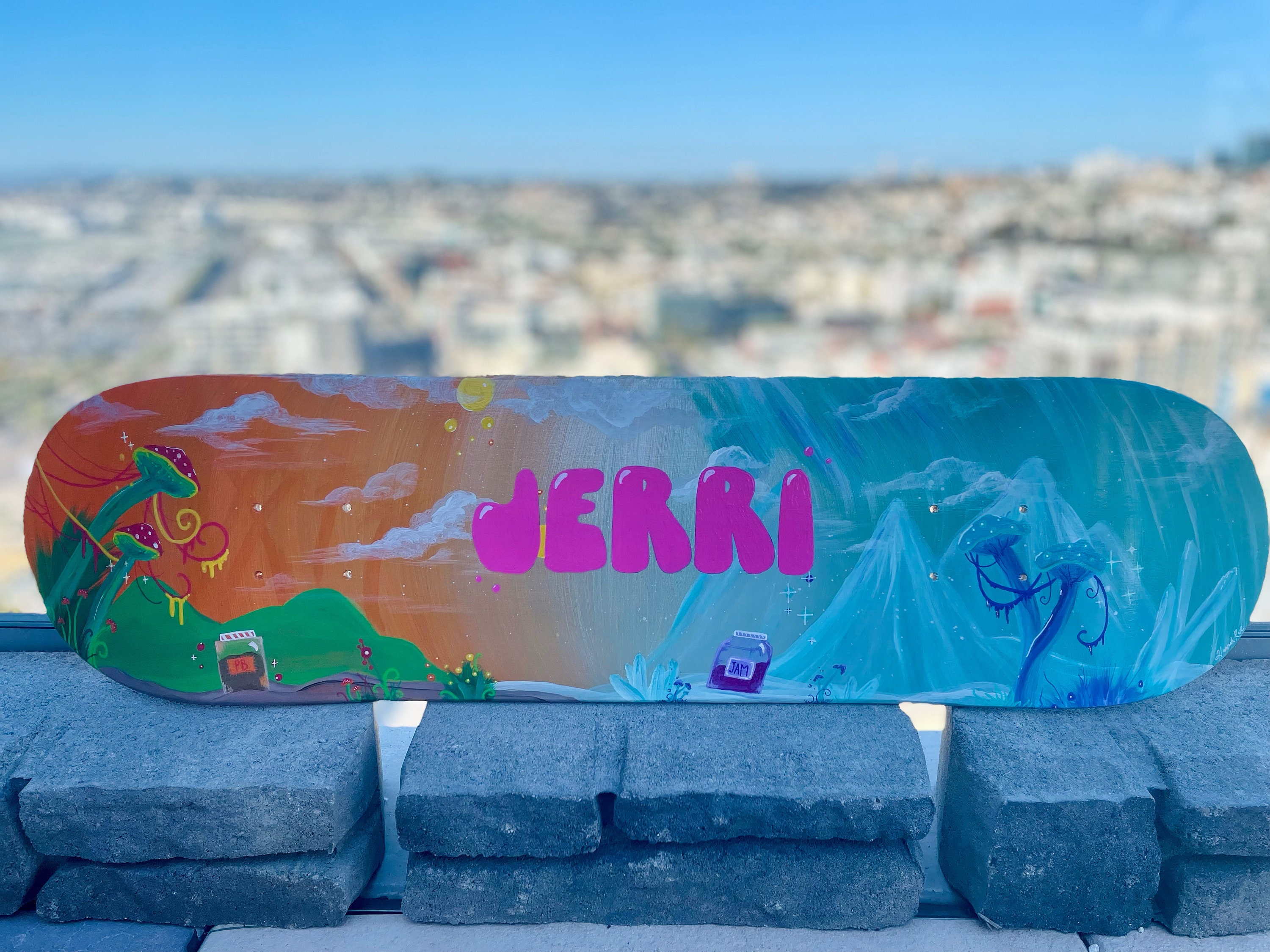 Hand-painted Anime Skateboard Deck for Unique Anime Home Decor ...