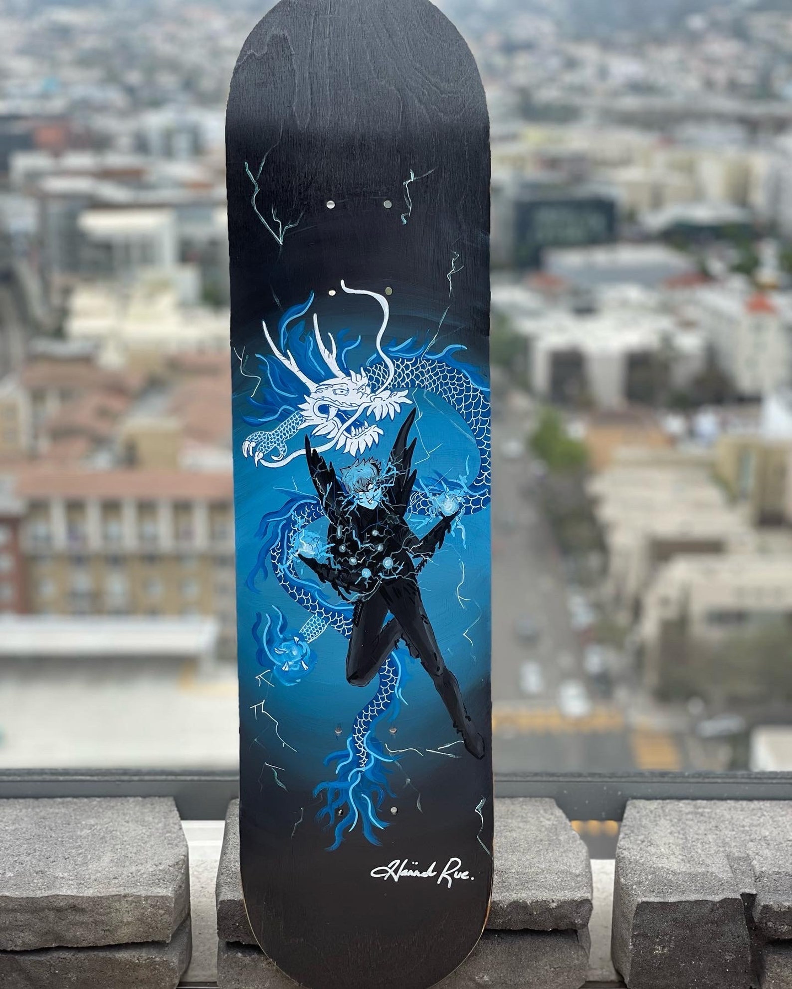 Hand-painted Anime Skateboard Deck for Unique Anime Home Decor ...
