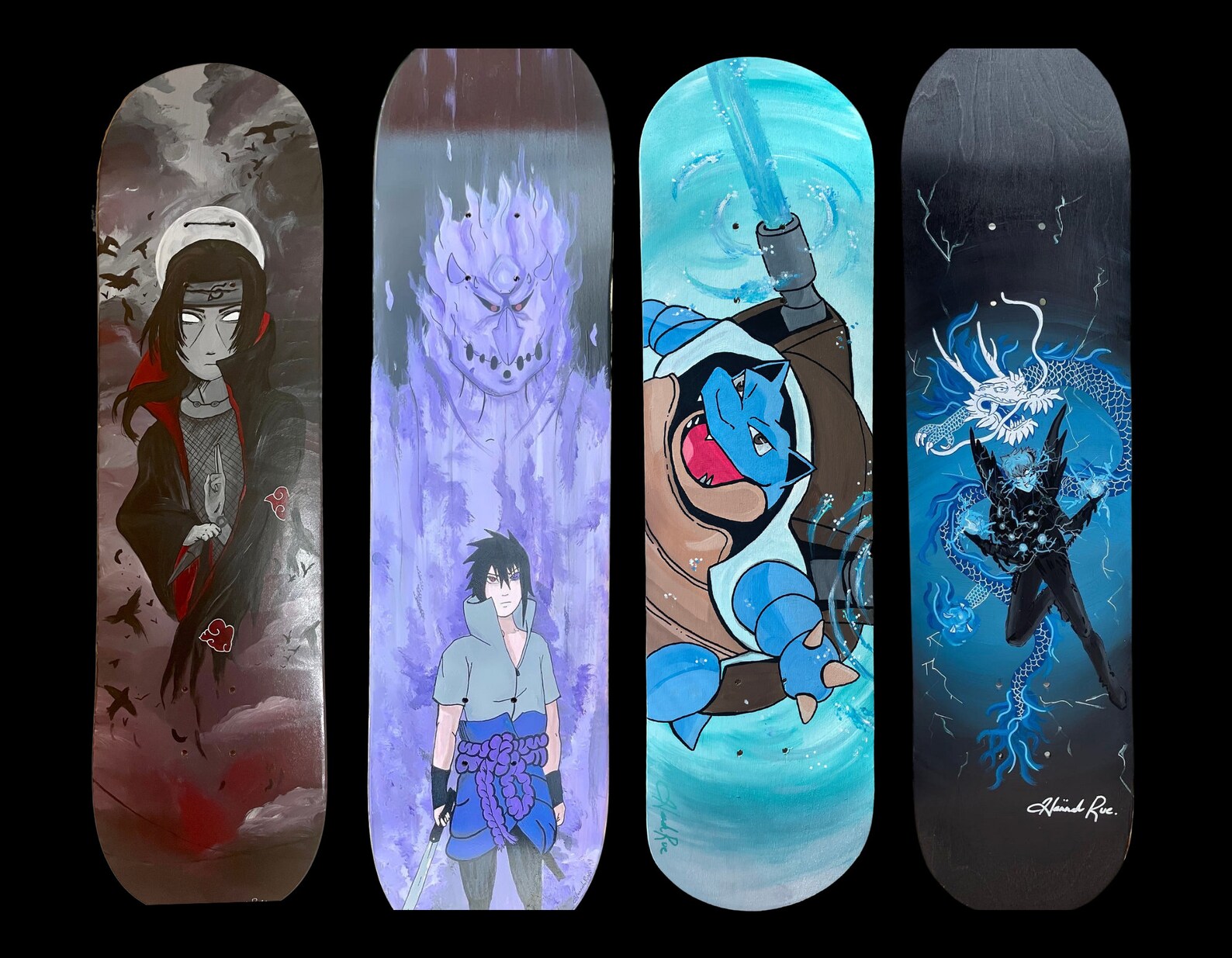 Hand-painted Anime Skateboard Deck for Unique Anime Home Decor ...