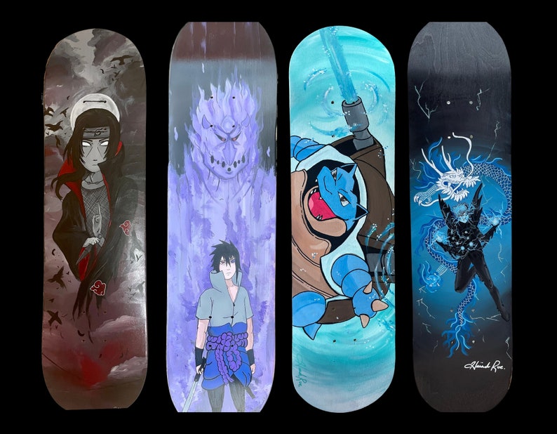 Hand-painted Anime Skateboard Deck for Unique Anime Home Decor - Etsy