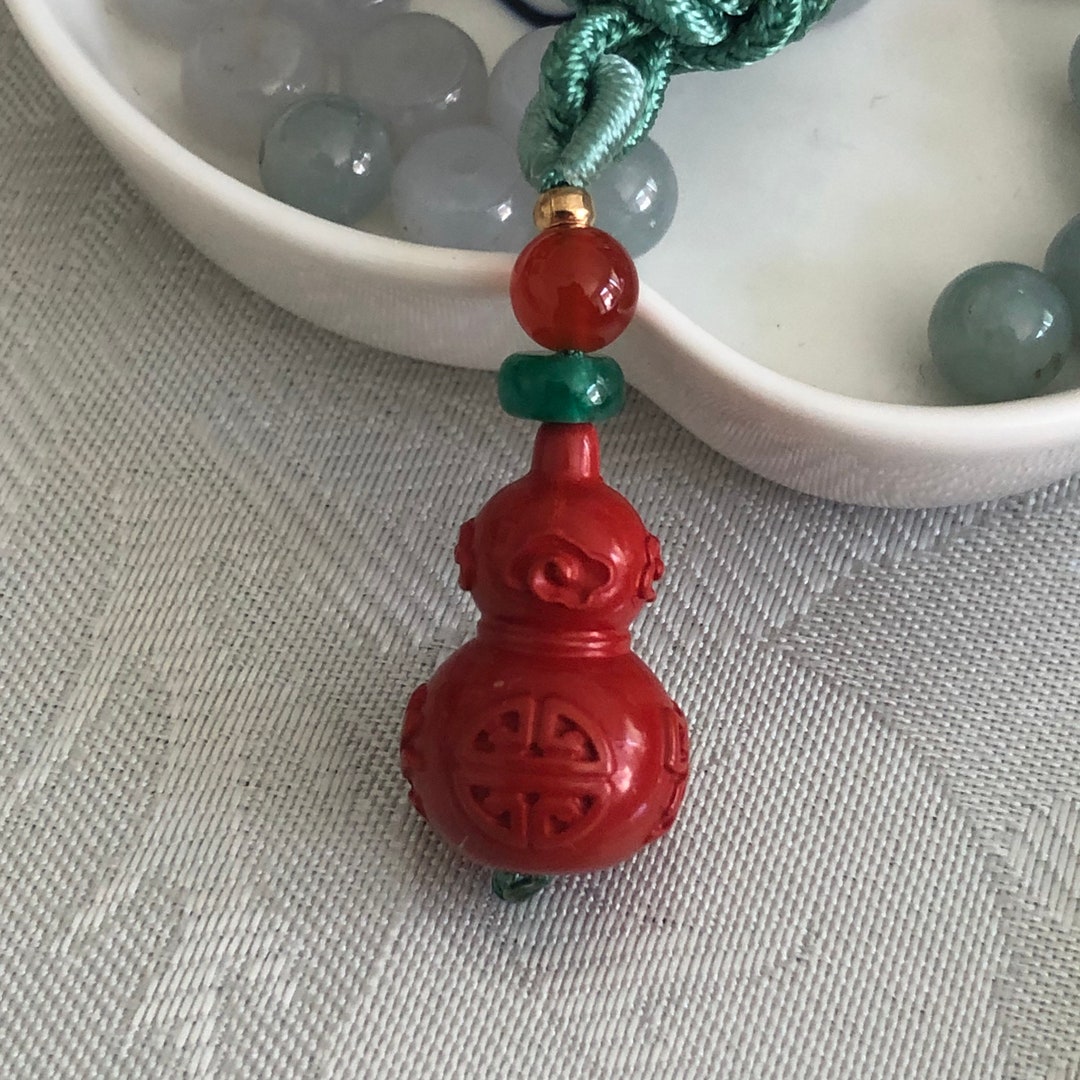 20 Mm Cinnabar Carved Word Blessing Key Charm - Etsy