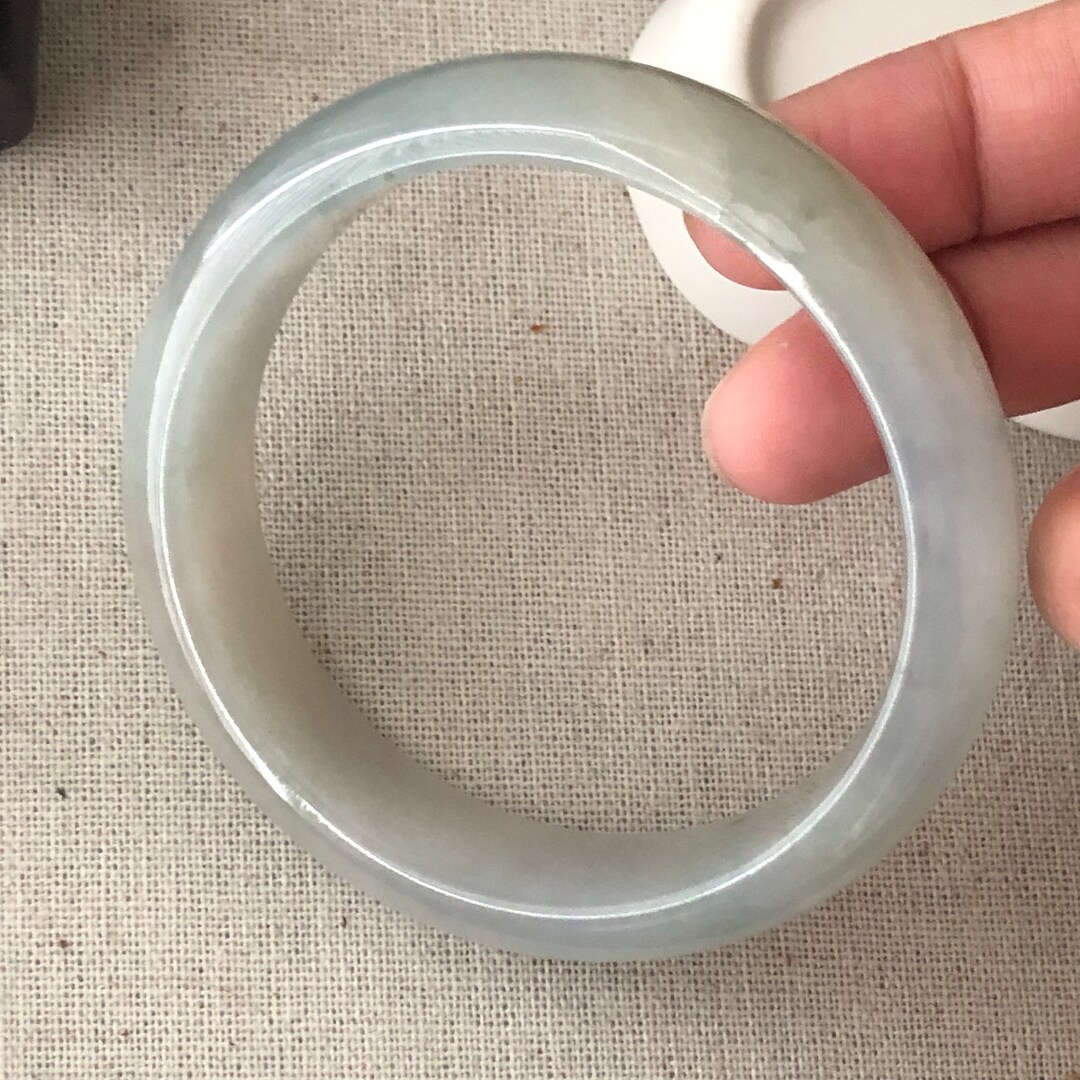 59mm Jadeite Jade Light Green D-shaped Bangle - Etsy