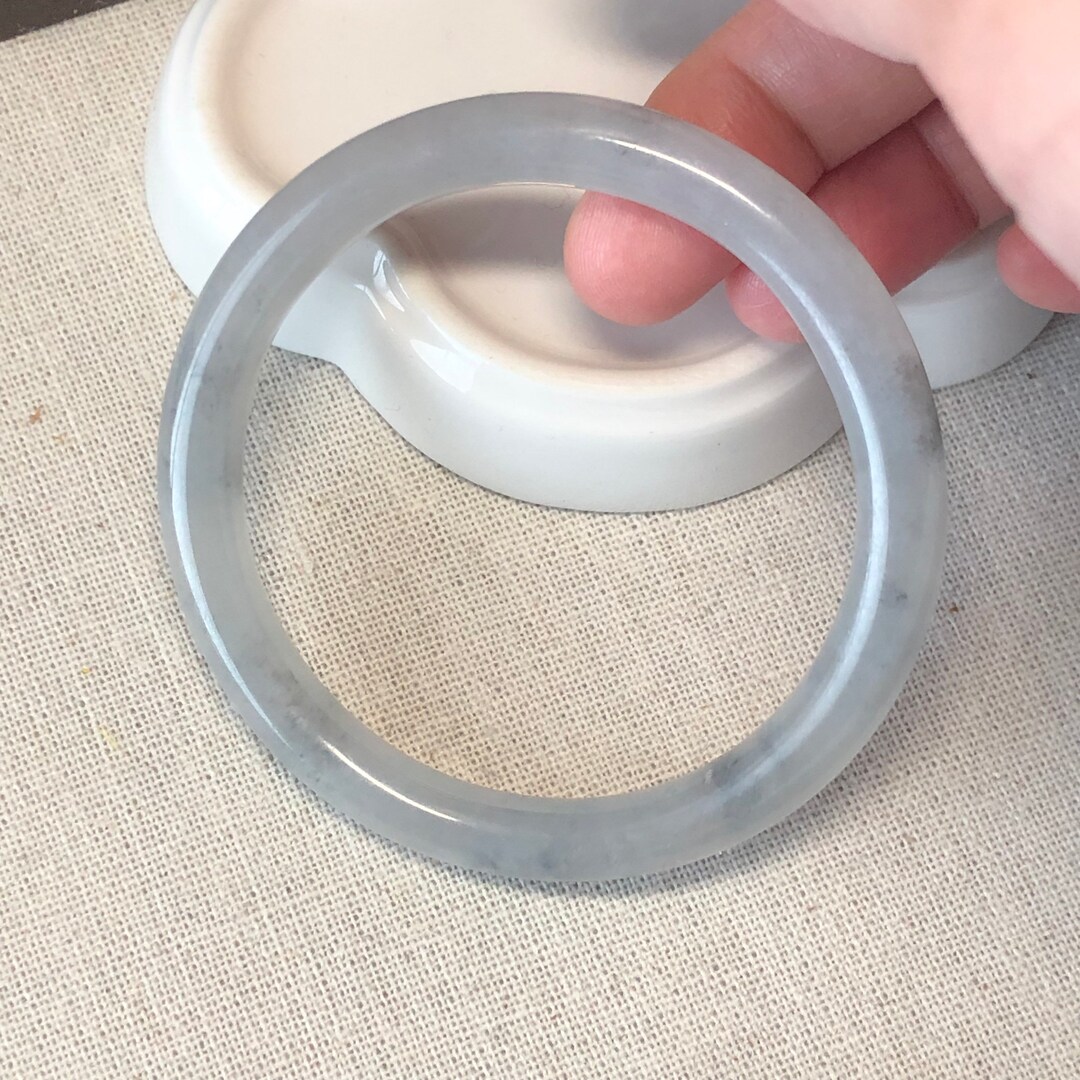 54mm Grade A Icy Wuji Grey Jadeite Jade Round Bangle - Etsy