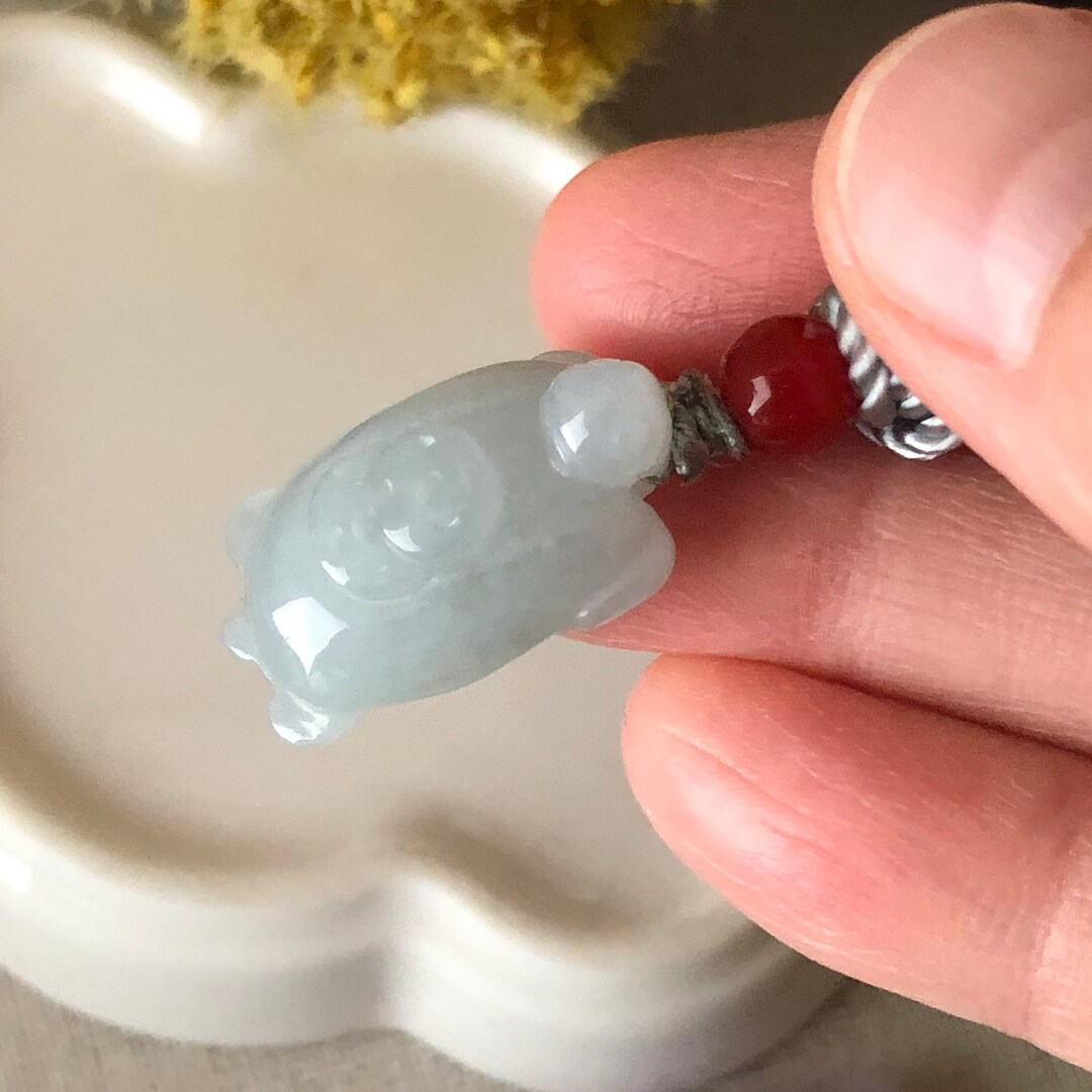 20mm Jadeite Jade Carved Lavender Turtle Keychain Charm Pendant - Etsy
