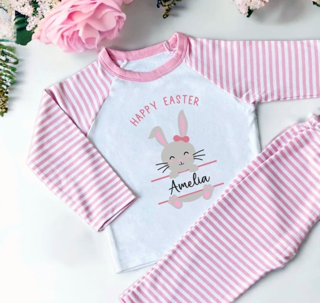 Easter Bunny Personalised Kids Pyjamas Happy Easter Gift - Etsy