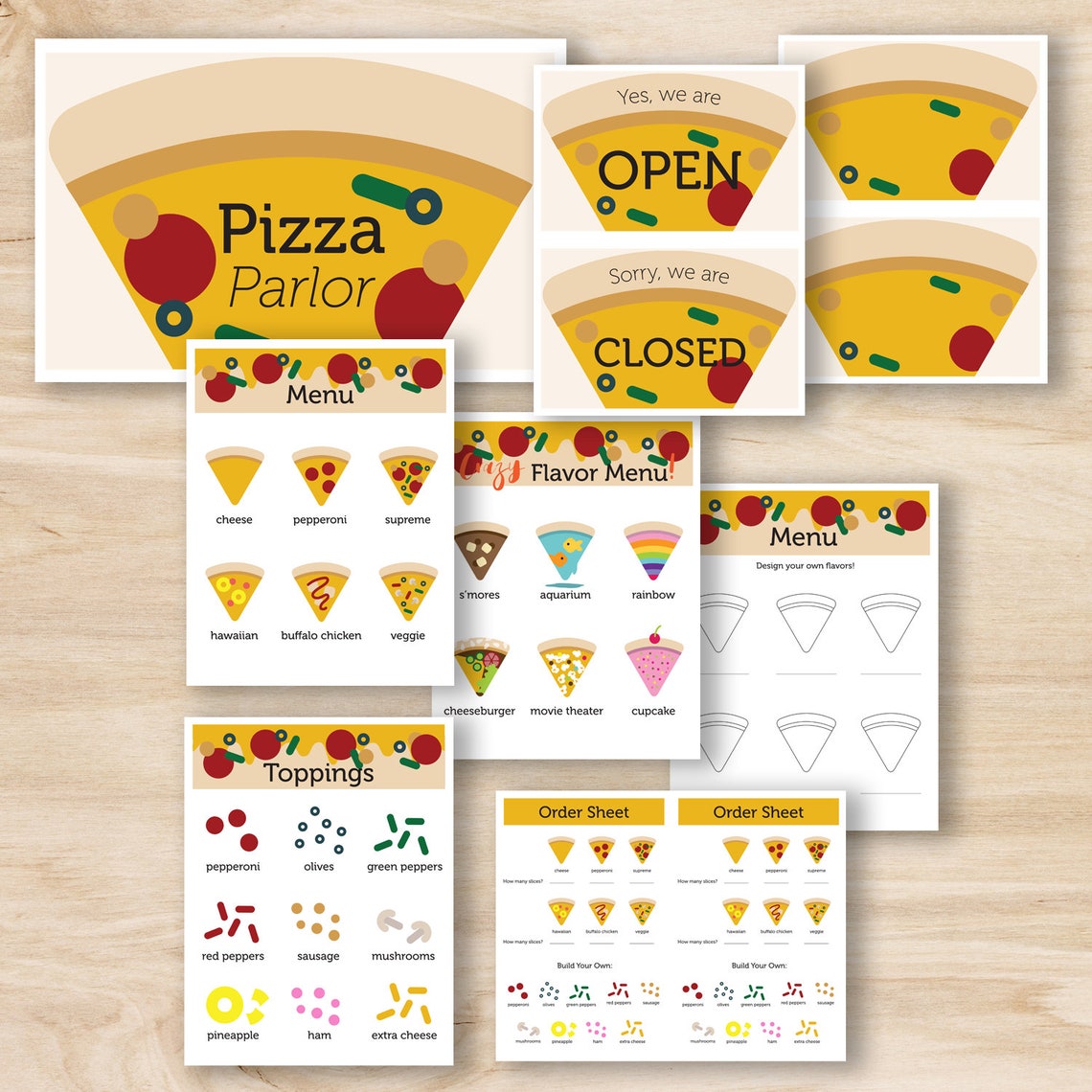 Pizza Parlor Printable, Imaginative Play, Pretend Play, Kids, PDF ...