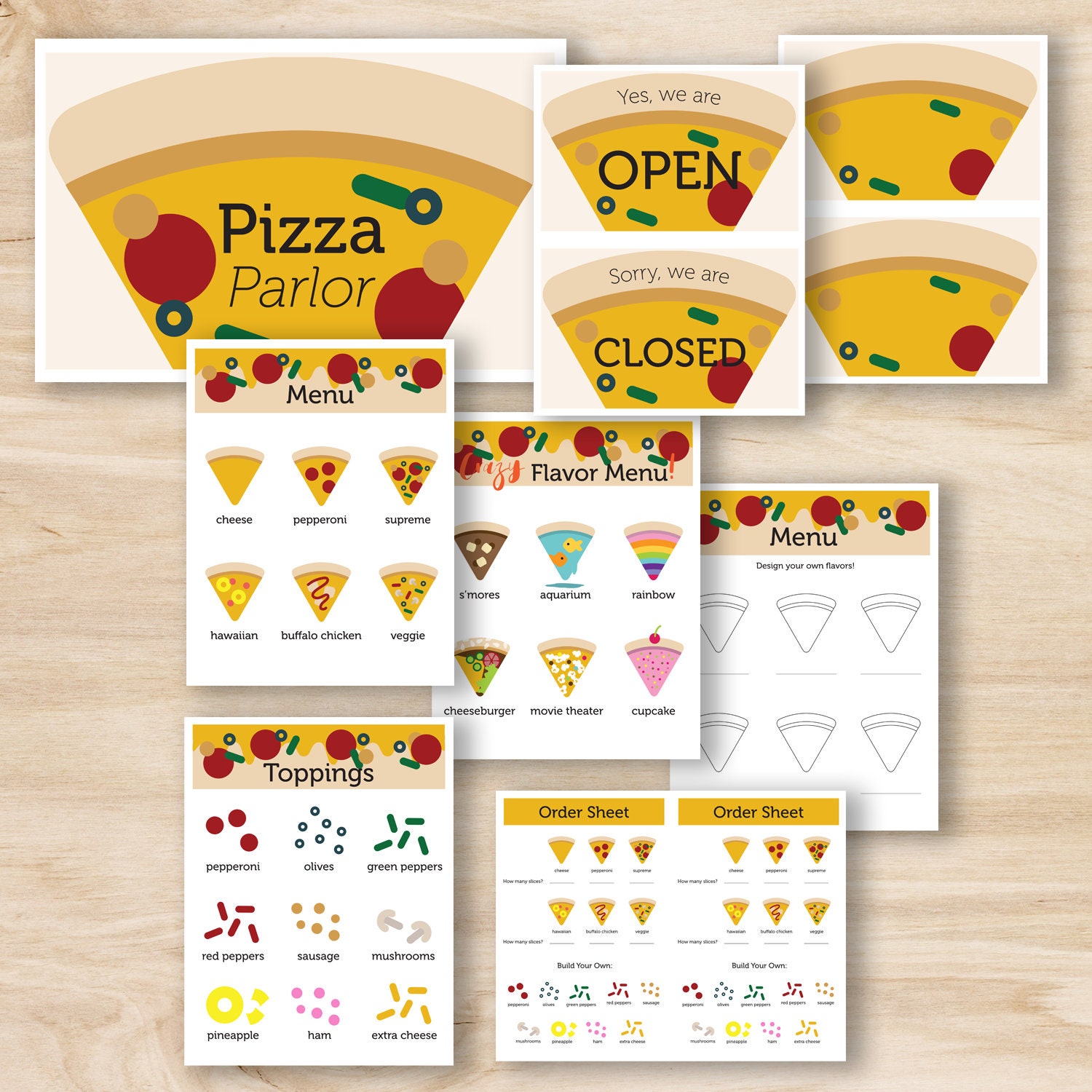 Pizza Parlor Printable, Imaginative Play, Pretend Play, Kids, PDF ...