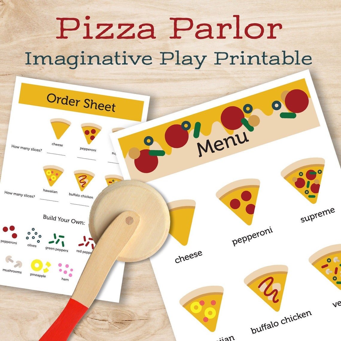 Pizza Parlor Printable, Imaginative Play, Pretend Play, Kids, PDF ...