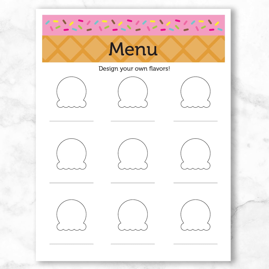 Ice Cream Shop Printable Imaginative Play Pretend Play | Etsy