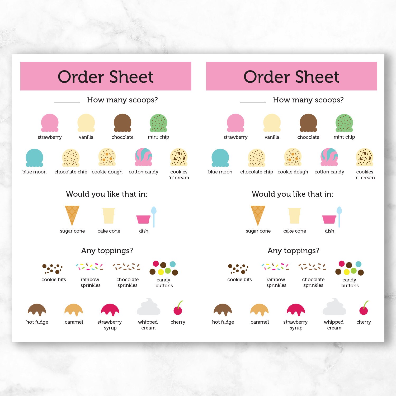 Ice Cream Shop Printable Imaginative Play Pretend Play | Etsy