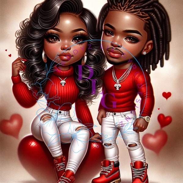 Black Couple Art With Locs - Etsy