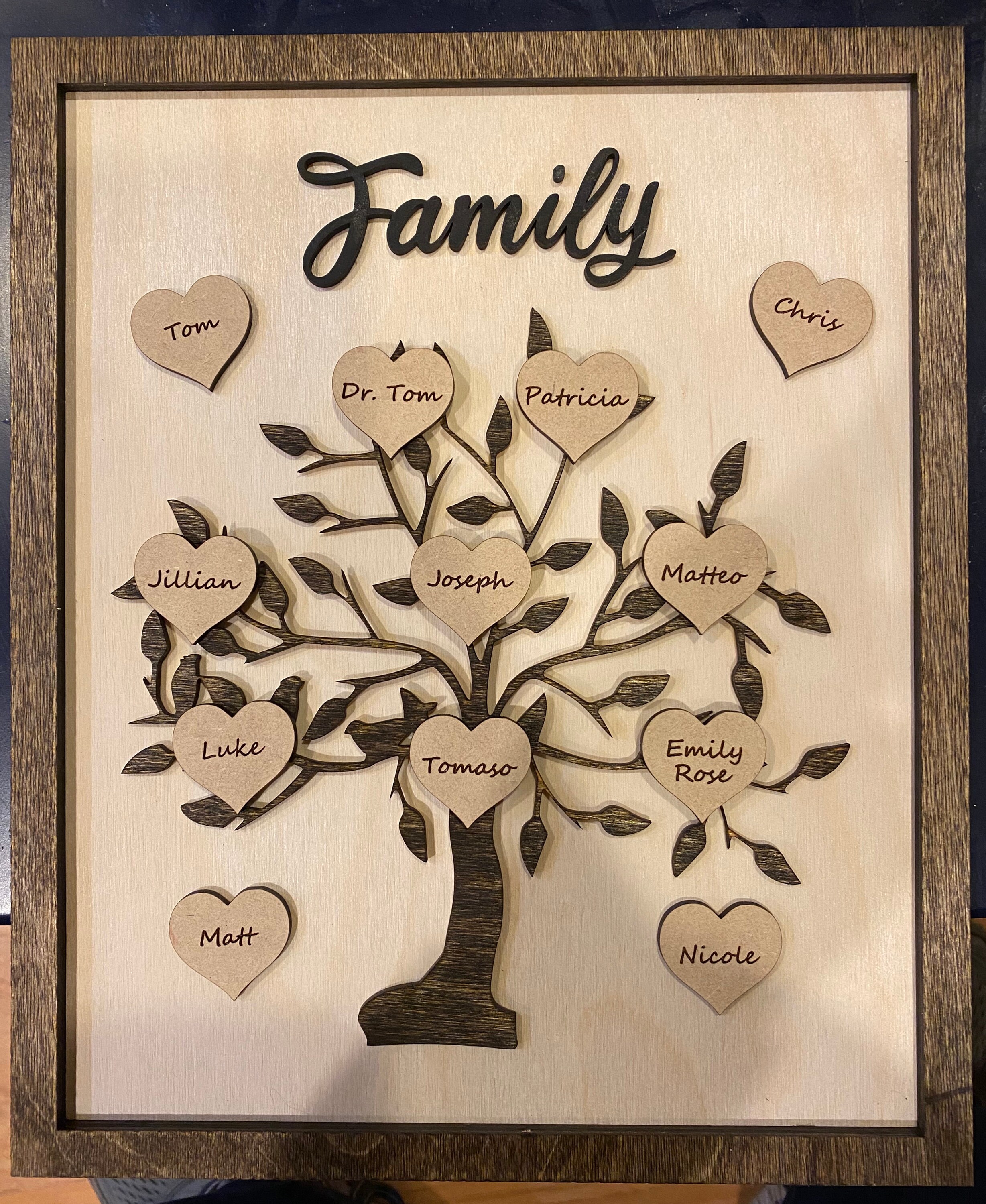Personalized Family Tree Heart Name Sign Gift for Mothers Moms | Etsy