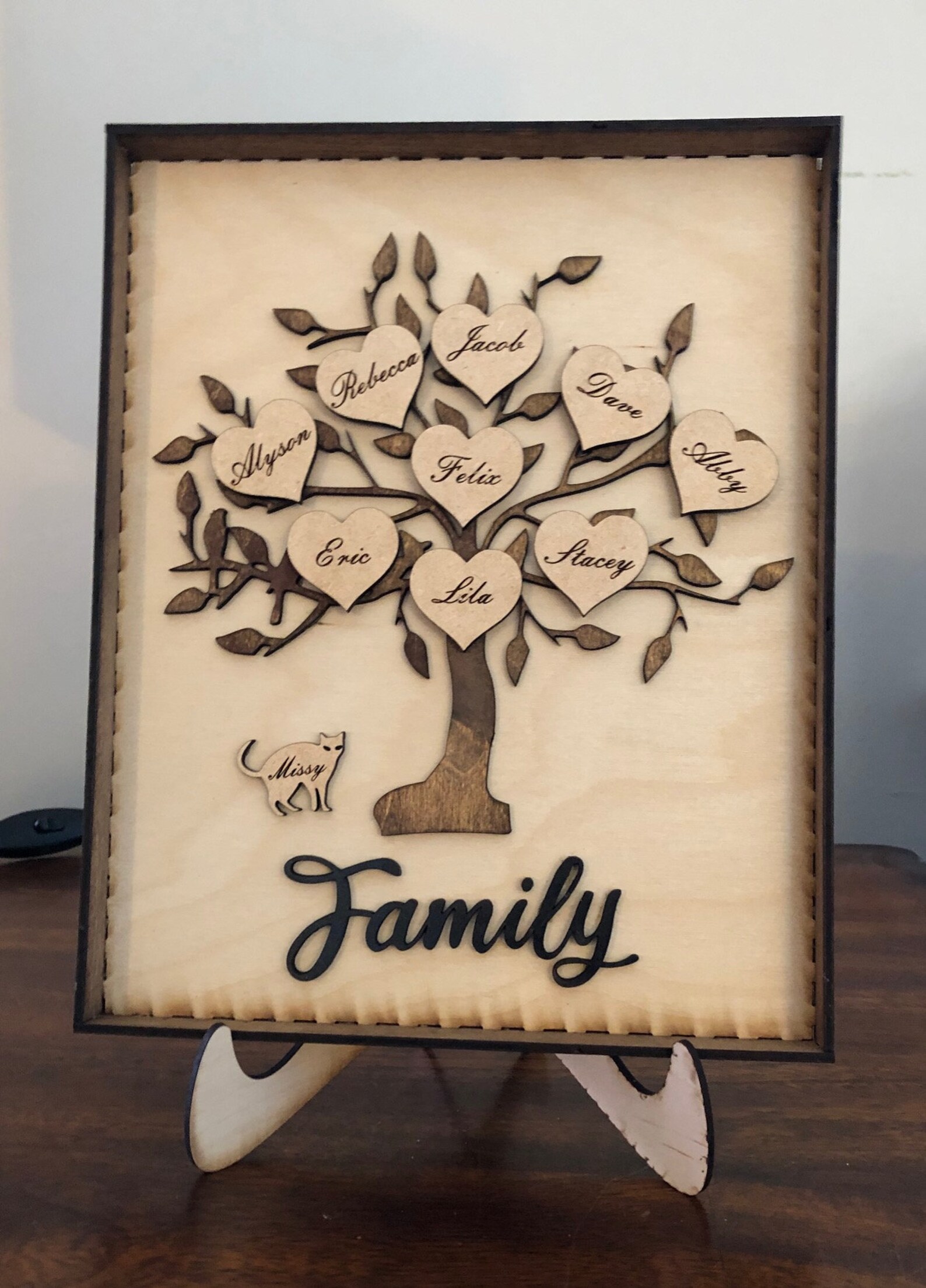 Personalized Family Tree Heart Name Sign Gift for Mothers Moms | Etsy