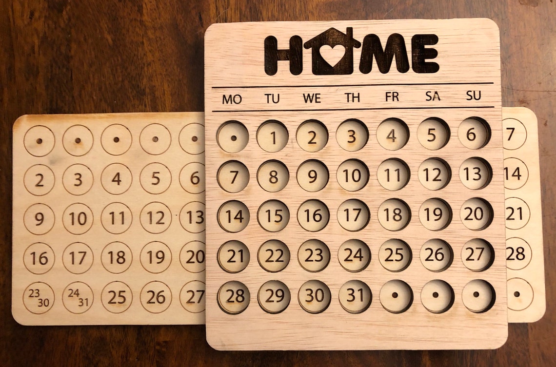 Lifetime Calendar Wooden Perpetual Calendar Forever - Etsy