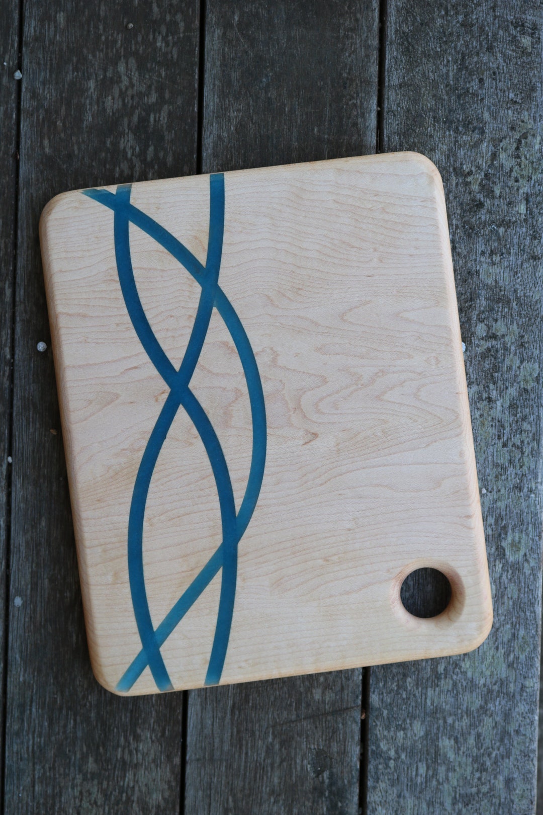 Wavy Charcuterie Board Resin Inlay Flat Lay Board Food - Etsy