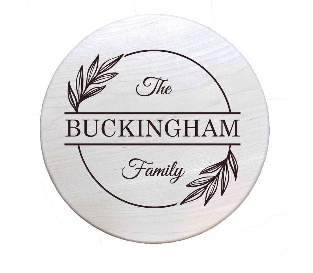 Personalized Wood Lazy Susan Wooden Turntable With Family Name | Custom ...