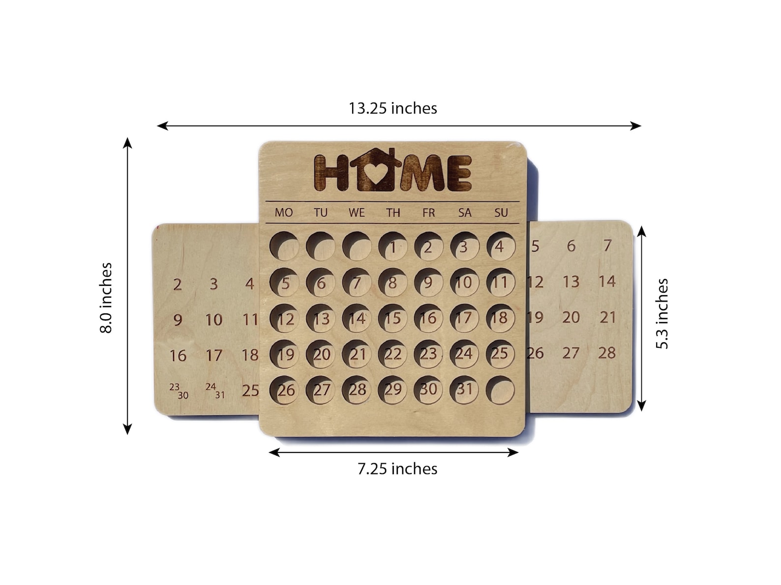 Lifetime Calendar Wooden Perpetual Calendar Forever - Etsy