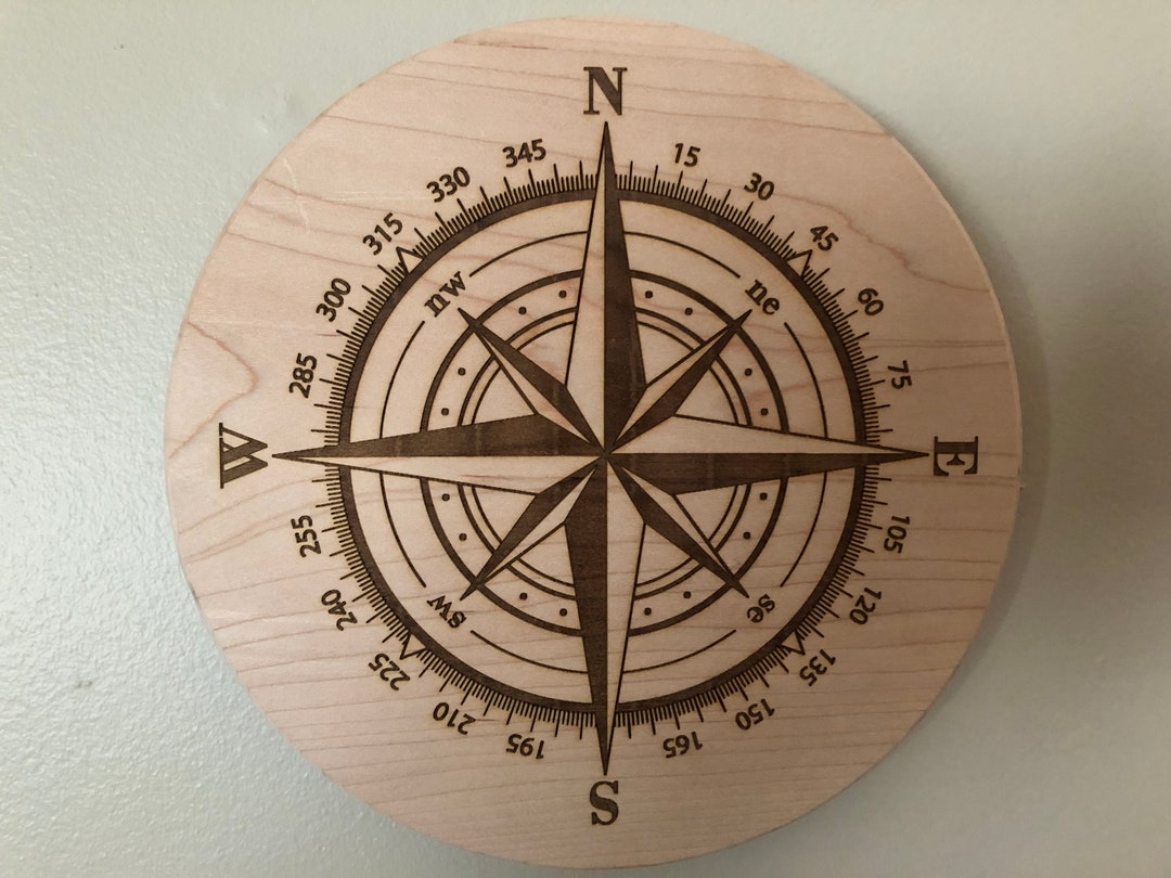Compass Wall Table Art | Laser Engraved Housewarming Gift | Décor ...