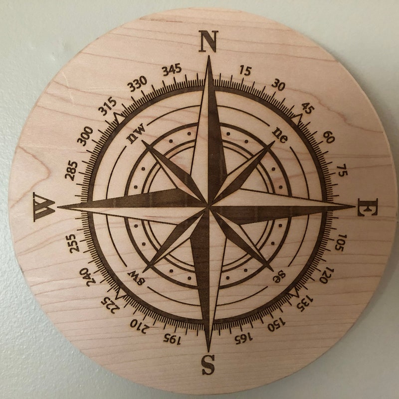 Wooden Compass Wall Art - Etsy