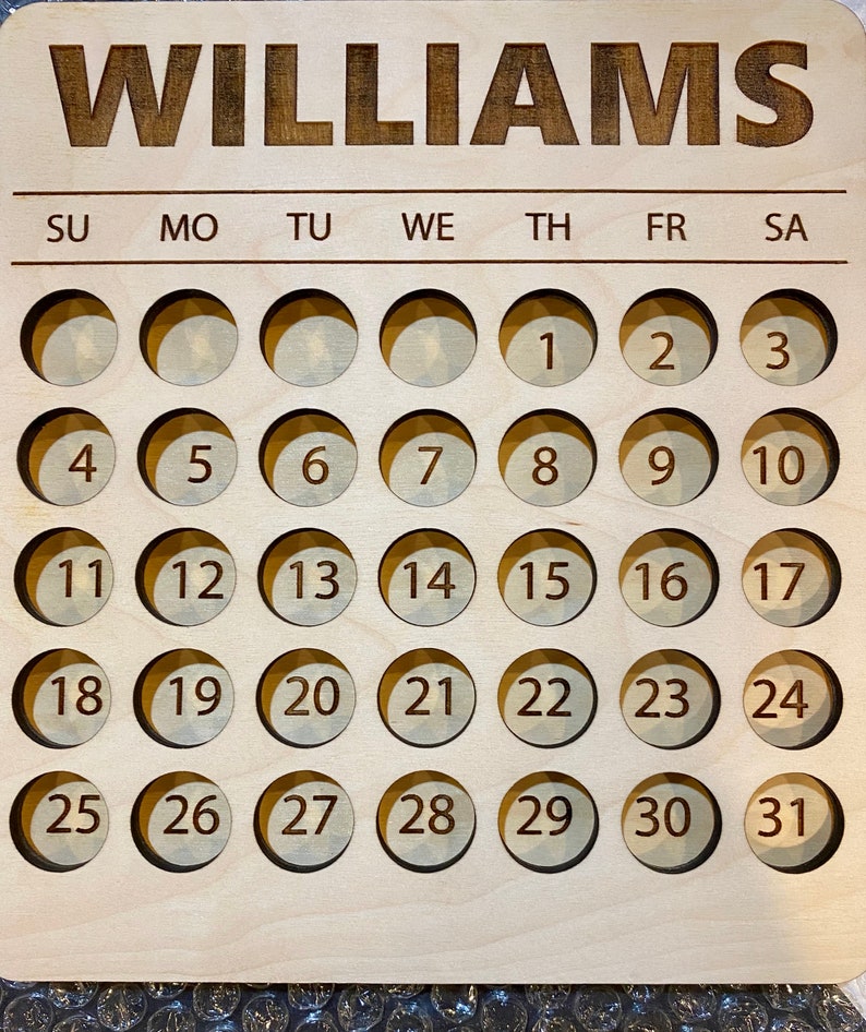 Lifetime Calendar Wooden Perpetual Calendar Forever - Etsy