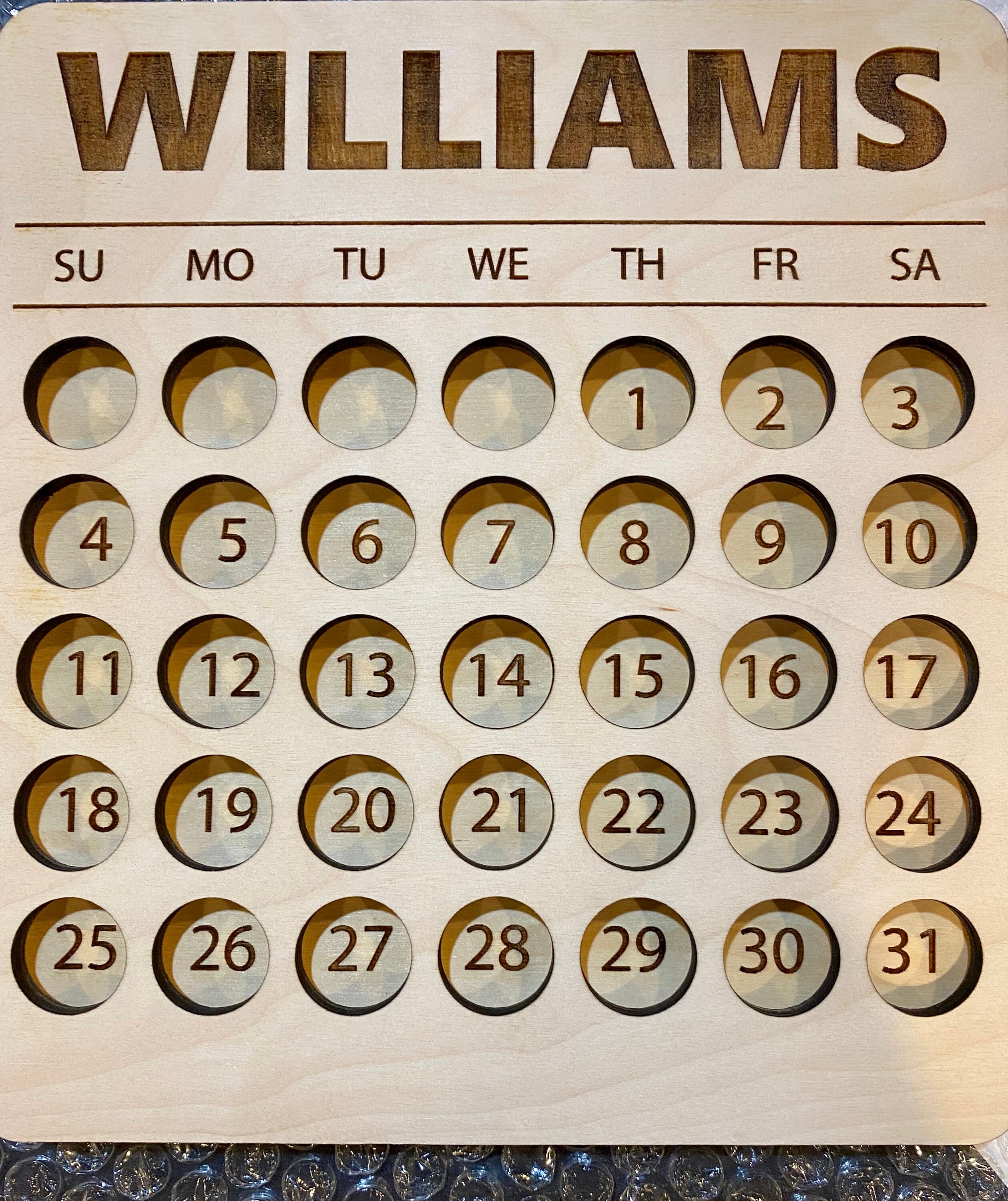 Wooden Monthly Perpetual Calendar Personalized 2021 Calendar - Etsy